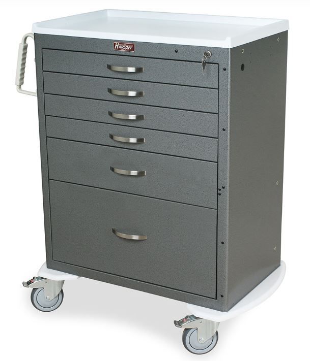 6 Drawer Steel Anesthesia Workstation Key Lock