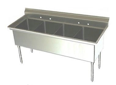 4 Compartment Commerical Stainless Steel Sink